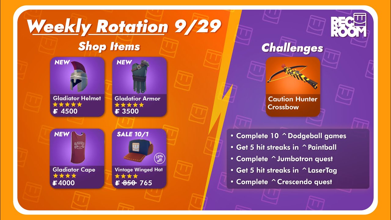 Rec Room Weekly Rotation 9/29 - YouTube
