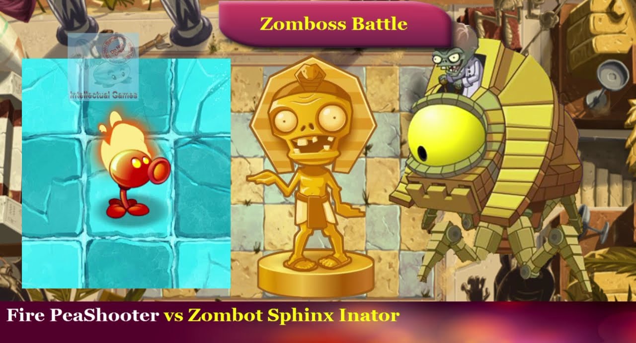 Plants vs Zombies 2 - Frostbite Caves Zomboss Battle Fire Peashooter vs ...