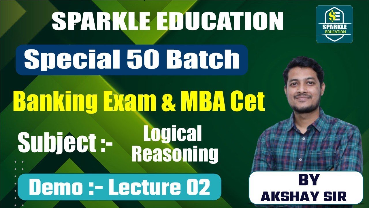 Special 50 Batch | Banking Exam & MBA Cet | Sub :- Reasoning Demo ...