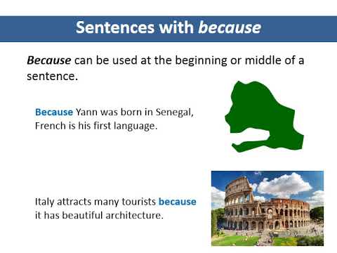 Sentences with because - YouTube