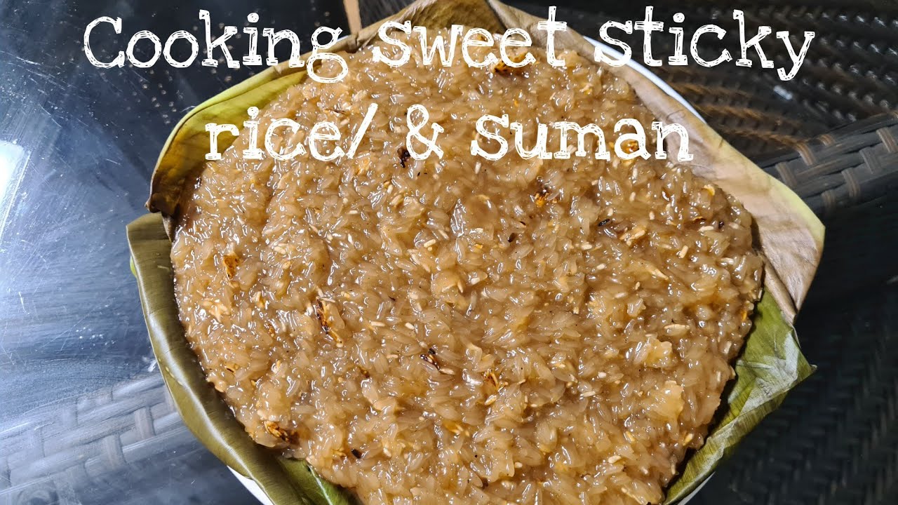 Cooking sweet sticky rice/biko/ & Suman. - YouTube