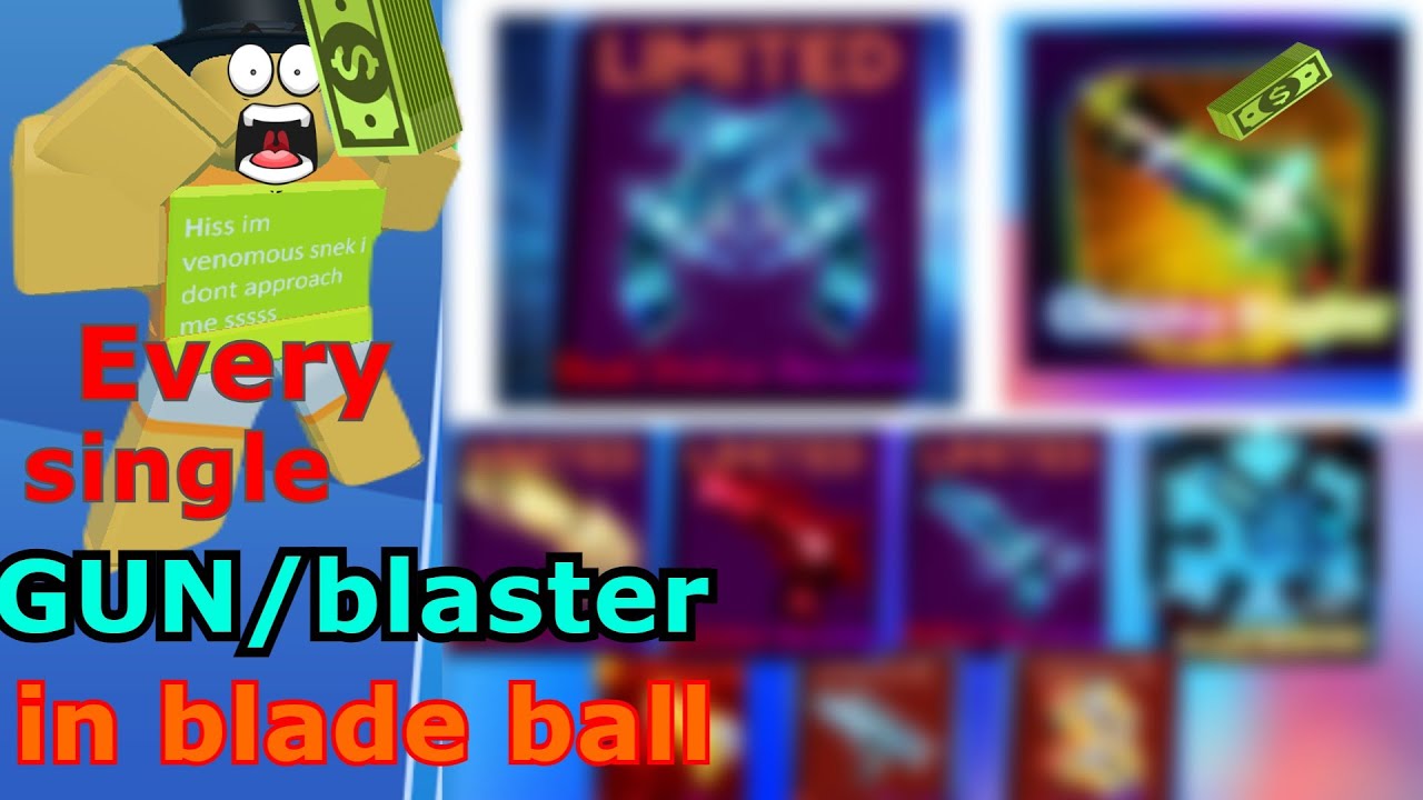 🔫🔥Blade Ball Blasters Showcase! All Guns & Blasters Ranked & Reviewed ...