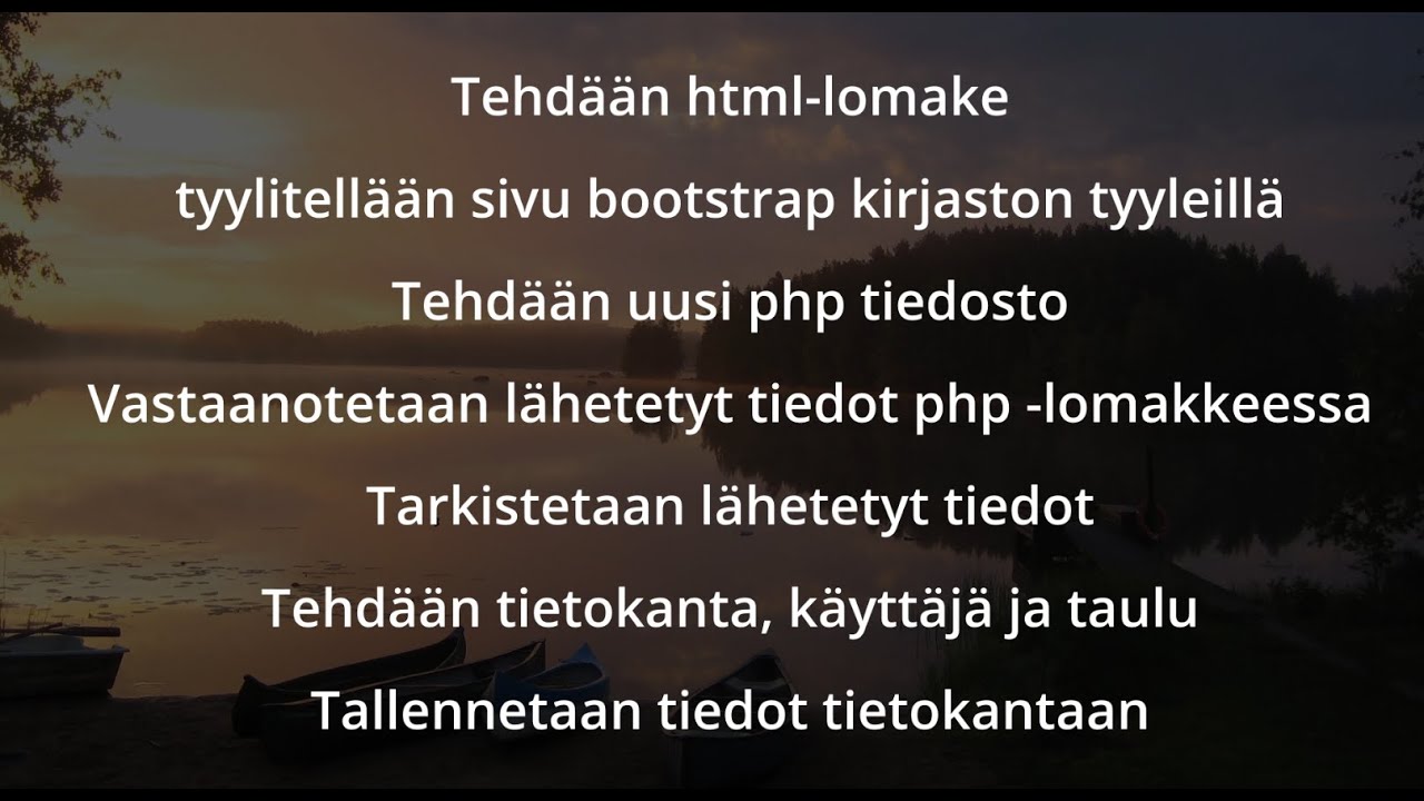 html lomake php mysql tallennus - YouTube