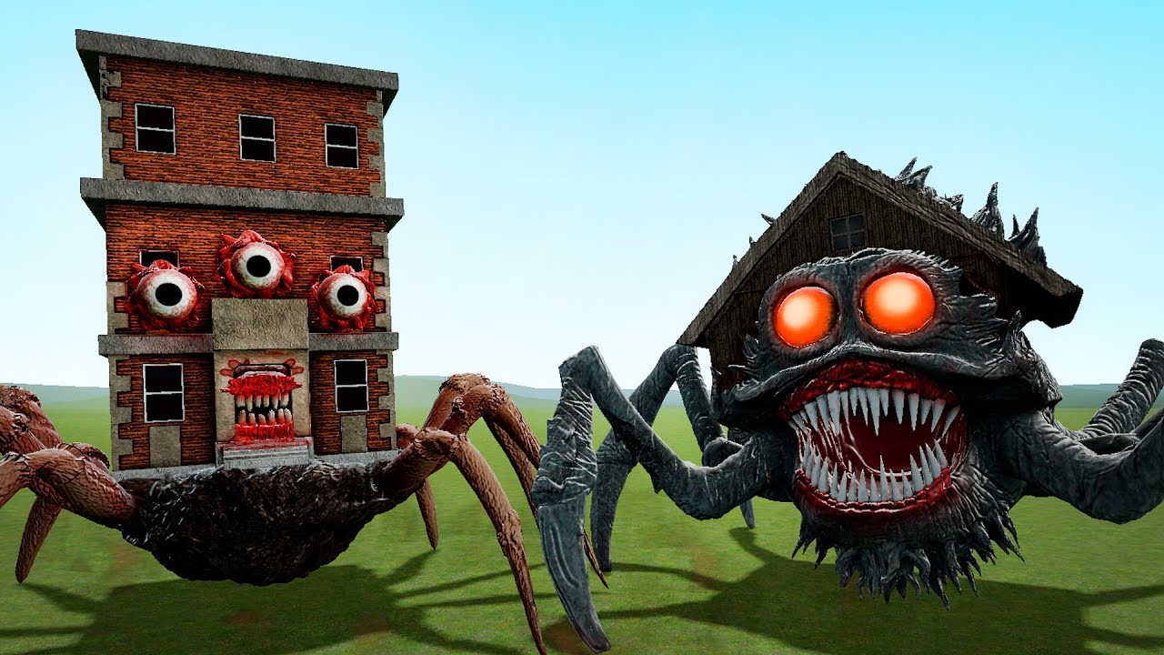NEW SPIDER HOUSE VS LIVING HOUSE In Garry's Mod!! - YouTube