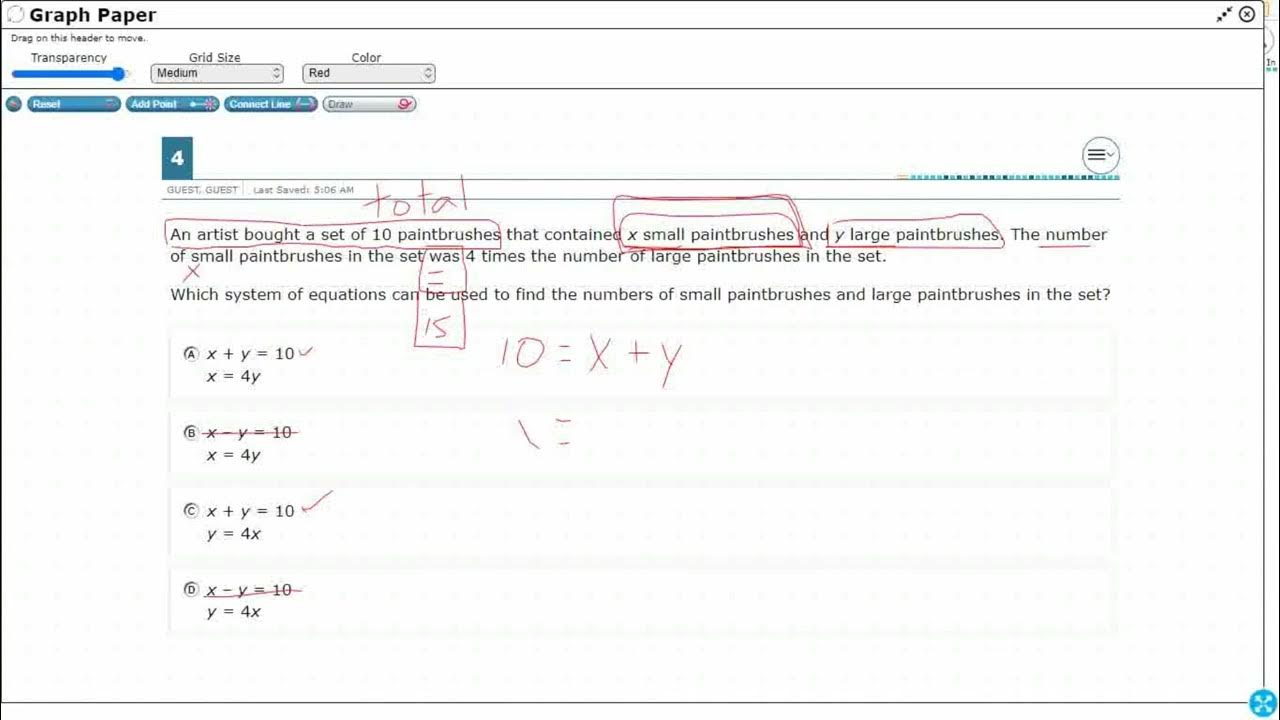 Algebra 1 STAAR Practice Writing Systems of Equations (A.2I - #13 ...