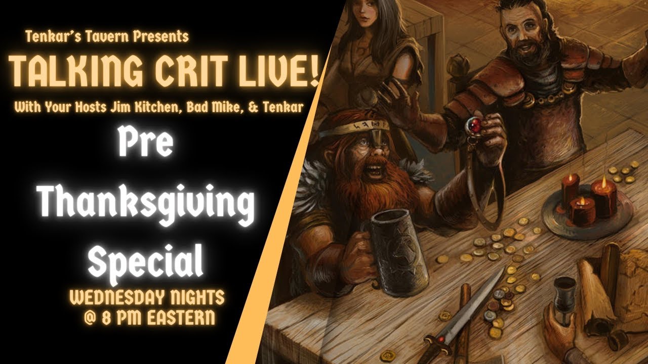 Talking Crit Live! Pre-Thanksgiving Special - Tonight, Wed Nov 26th ...