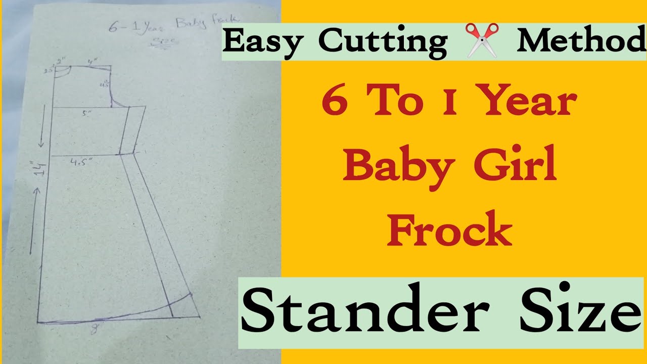 6 to 1 Year Baby Frock Cutting | Measurement chart for kids #frock # ...