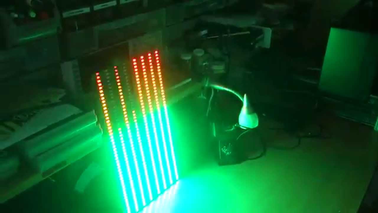 8 Band Audio Spectrum Analyzer / VU Meter with 384 LEDs - YouTube