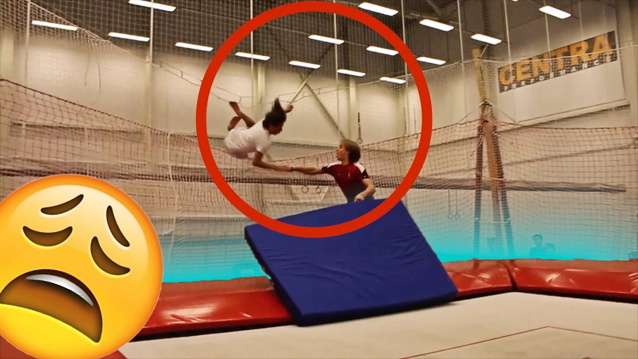 FALLING OUT OF THE SUPER TRAMPOLINE *insane flips* - YouTube