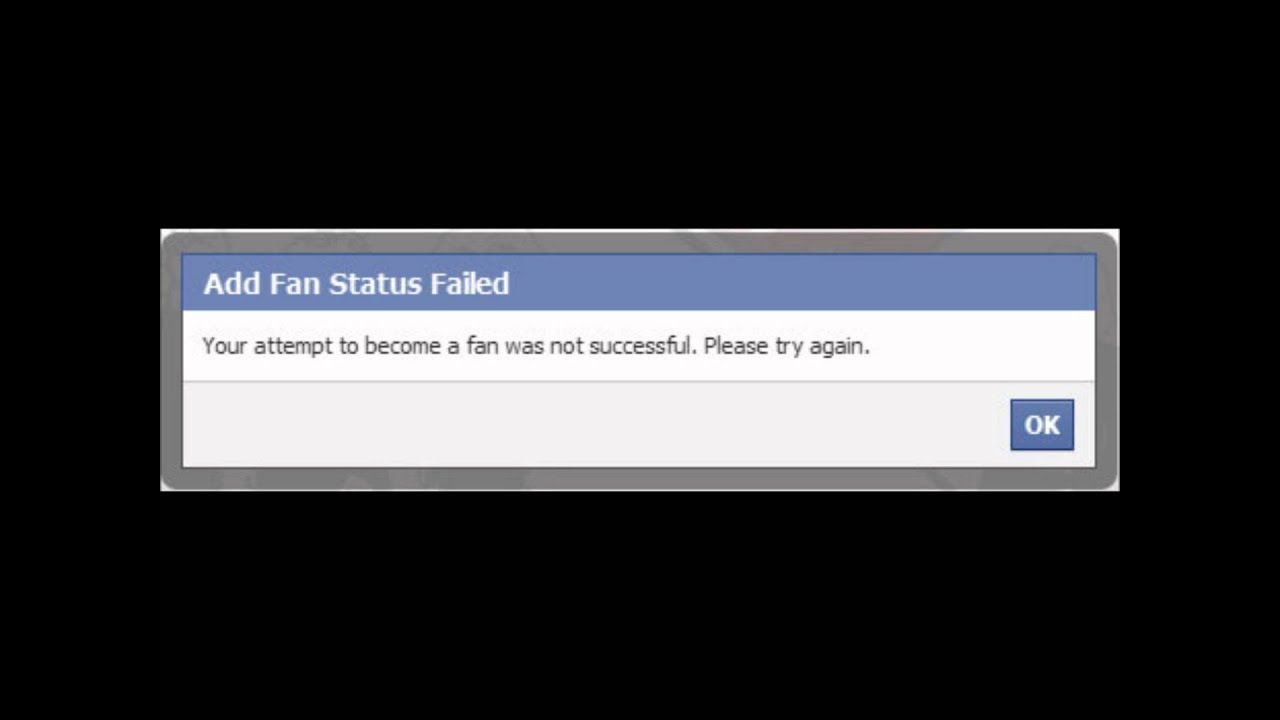 Facebook Add Fan Status Failed - Your attempt to become a fan was not ...