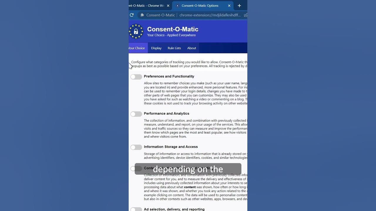 Chrome Extensions: Part 8 - Consent-O-Matic automatically handle GDPR consent forms & Cookie ...