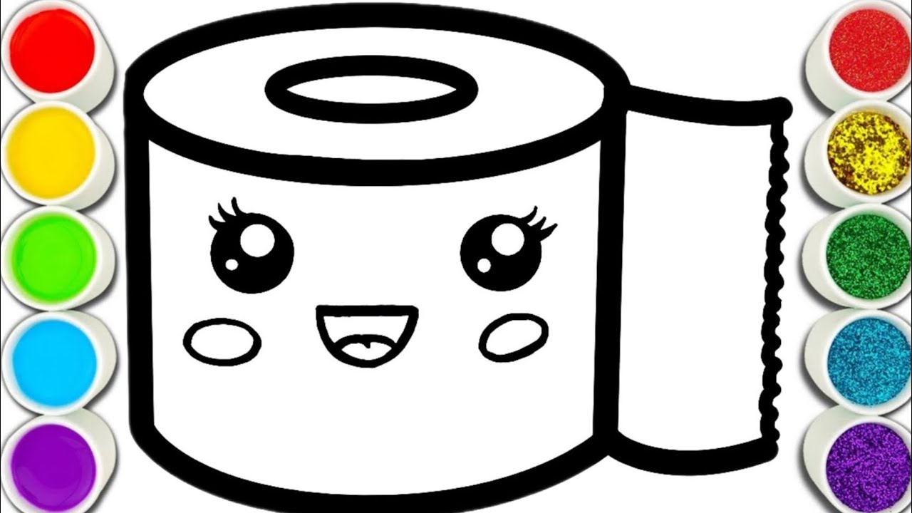 easy colours in Toilet paper 🧻🧻 drawing and colouring for kids and ...
