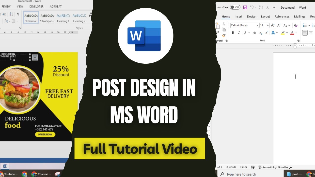 how to make a poster in Ms word | Poster design in Ms word | #msword ...