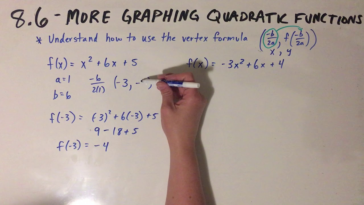 8.6 - How to Use the Vertex Formula - YouTube