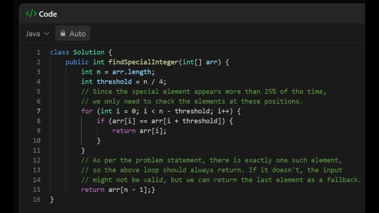 1287 Element Appearing More Than 25% In Sorted Array - YouTube