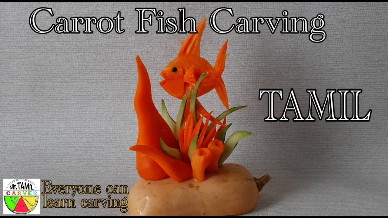 Carrot Fish carving in Tamil/vegetable carving/carrot carving/easy ...