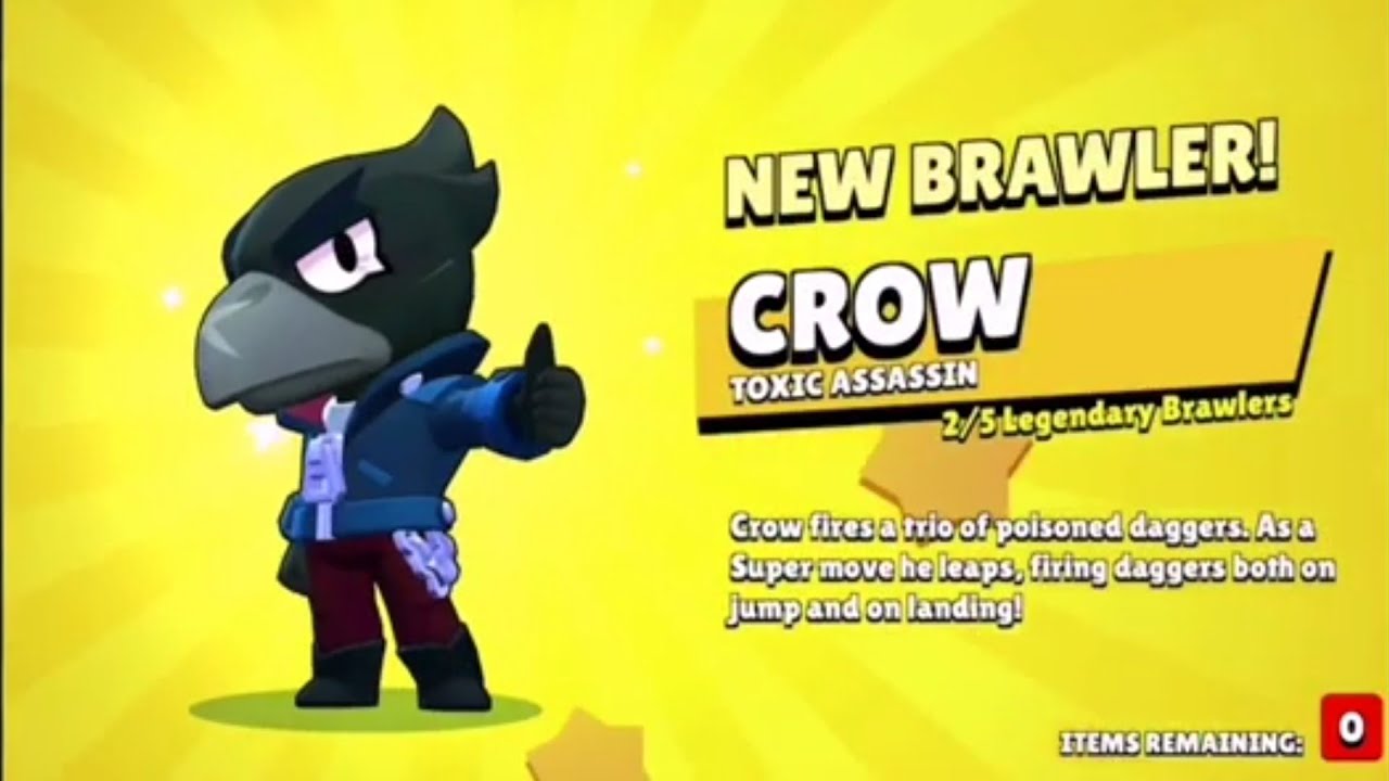 New brawlers unlocking animation(crow) - YouTube
