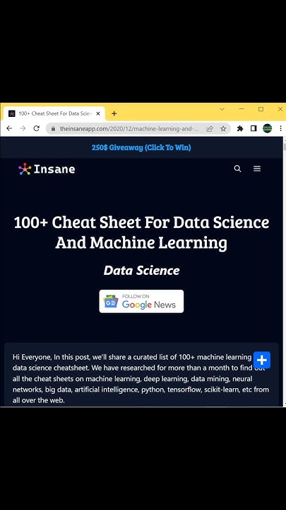 +100 FREE cheatsheets about Data Science and Machine Learning #shorts ...