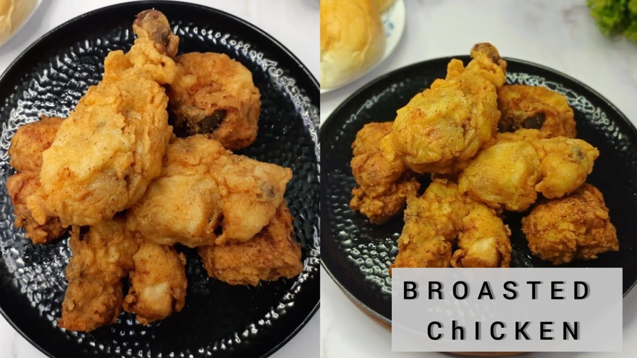 Broasted chicken | Crispy fried chicken | Broasted chicken at home ...