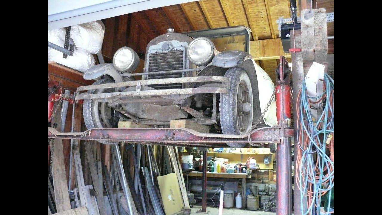 Vintage Walker lift / walker car hoist /4 post cable - YouTube