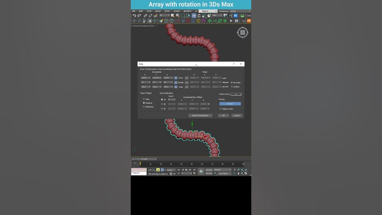 Seamless Object Rotation with Array in 3ds Max! 🚀 #shorts #3dsmax #array - YouTube