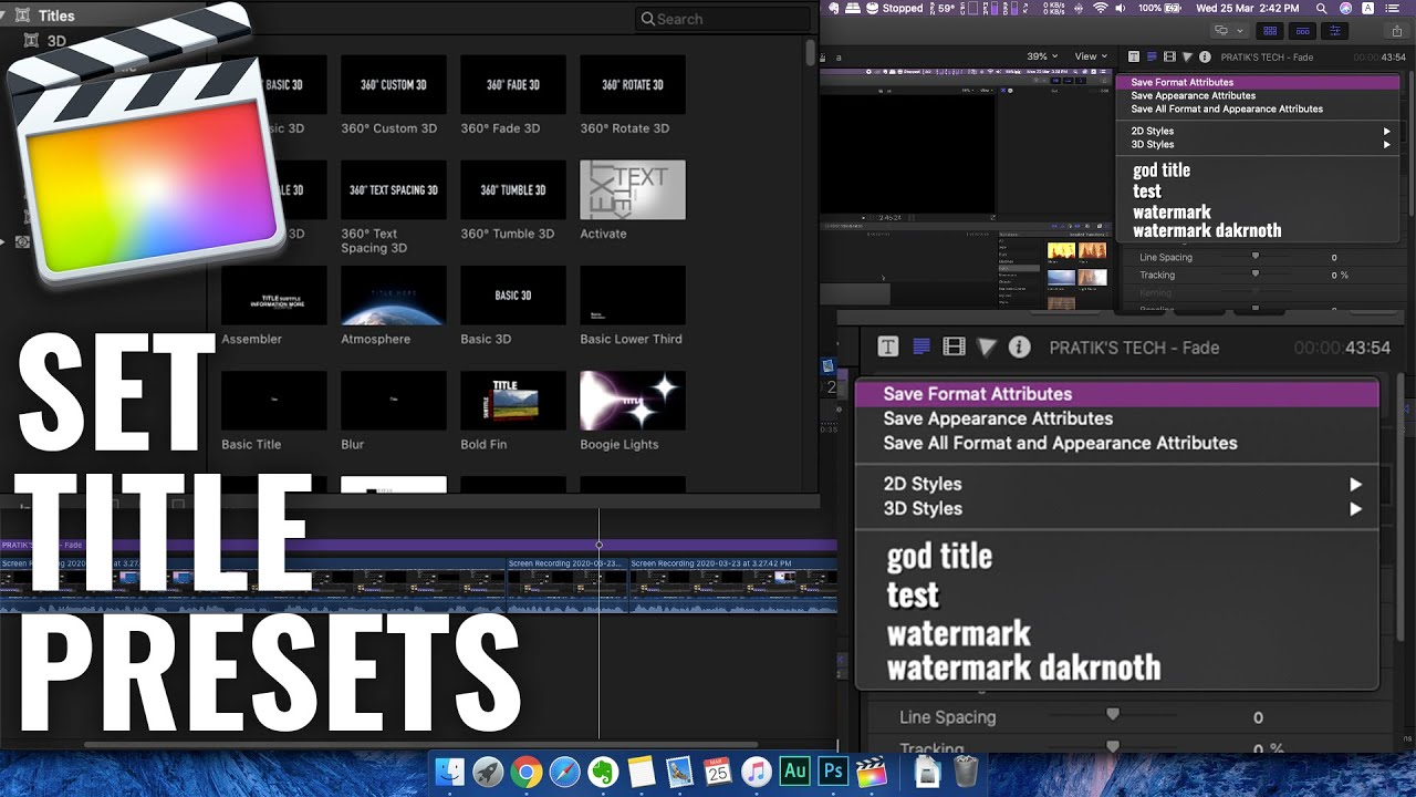 How to Create Title Presets in Final Cut Pro X - YouTube