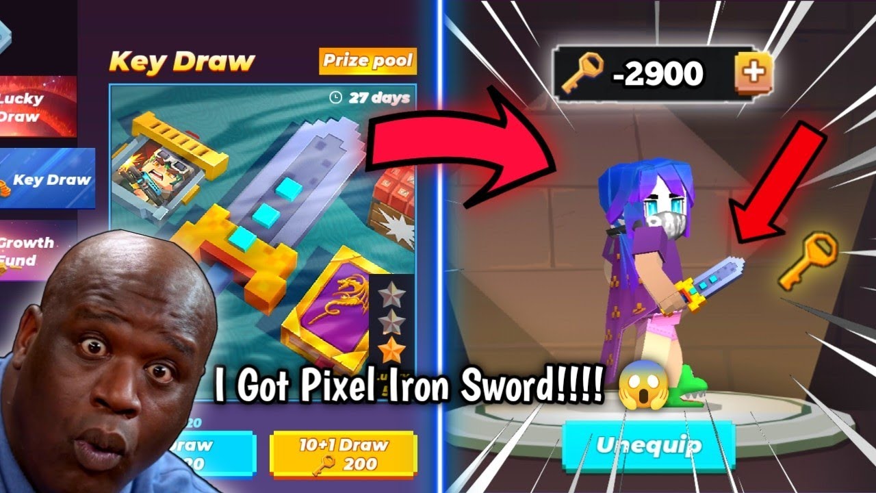 I Got Pixel Sword From New Event "Key Draw" in BedWars 😱 [Blockman GO ...