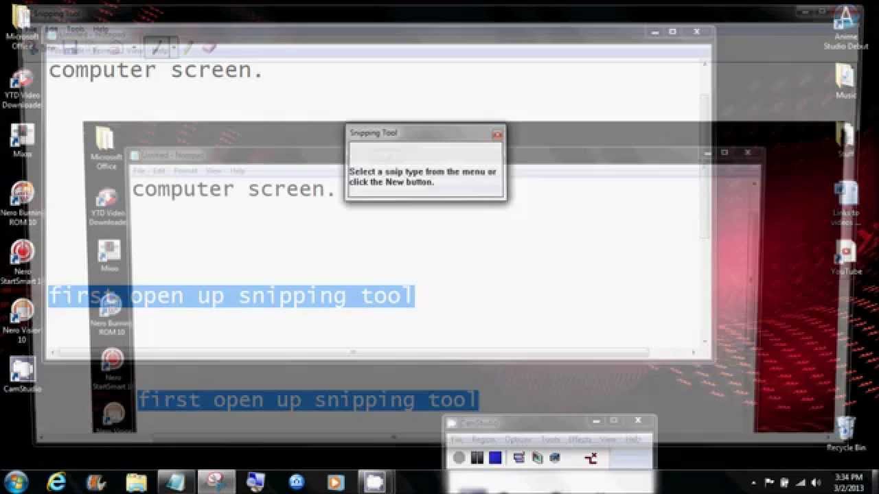 How to take a photo of your computer screen on windows 7 - YouTube