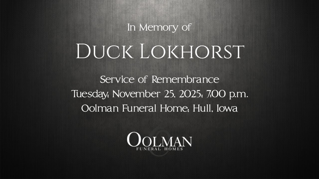 Duck Lokhorst Funeral Service - YouTube