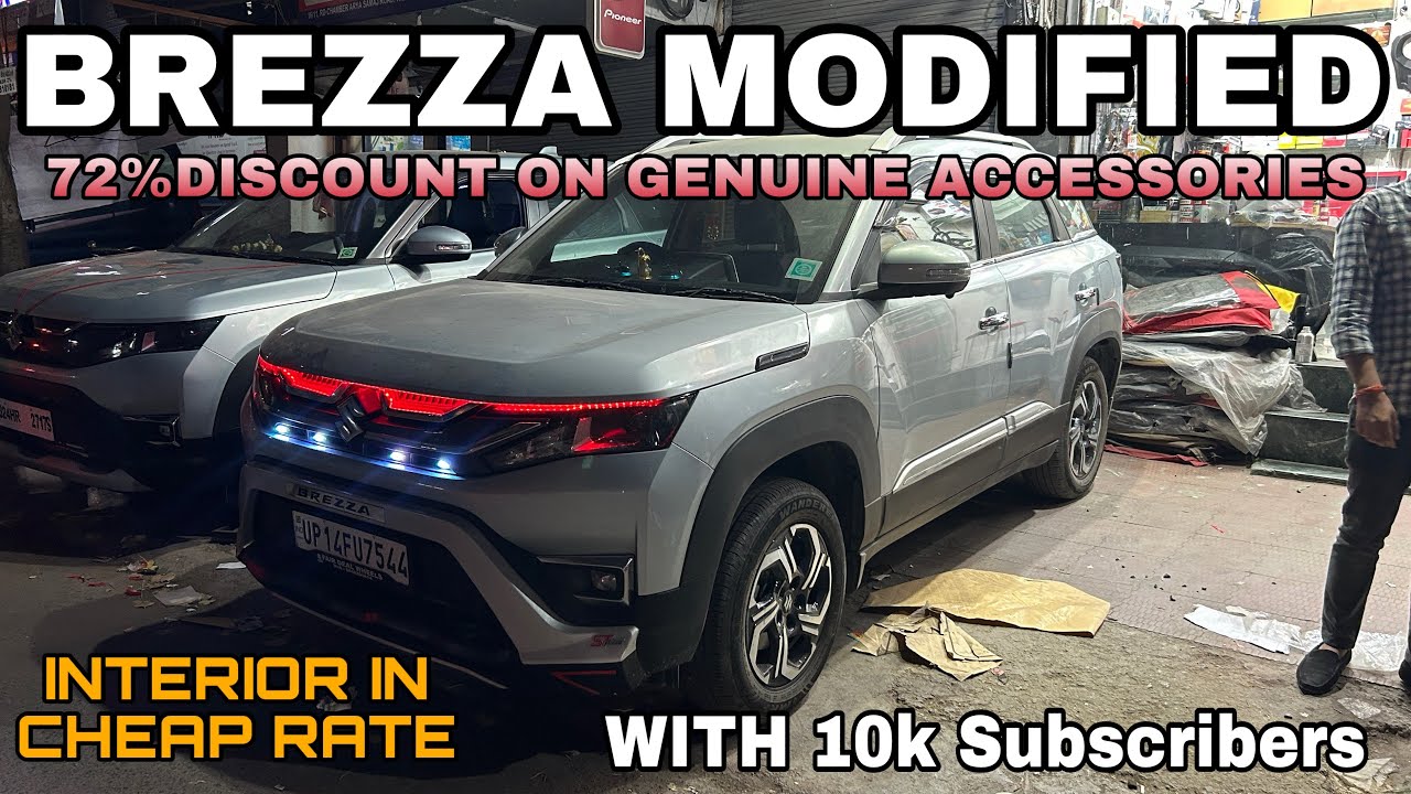 BREZZA MODIFIED AT 10k subscribers 🔥 72% off on genuine accessories ...