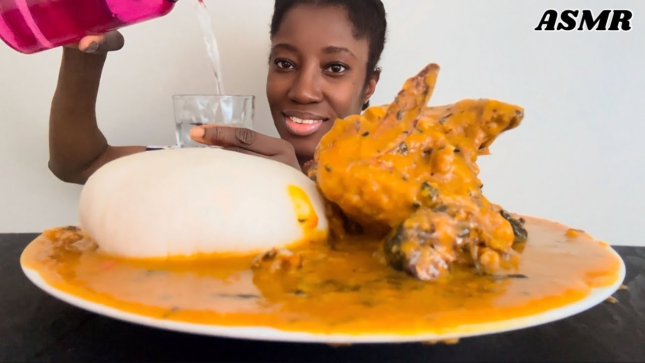 Asmr Fufu with Ede Soup | asmr eating challenge video | nigerian food ...