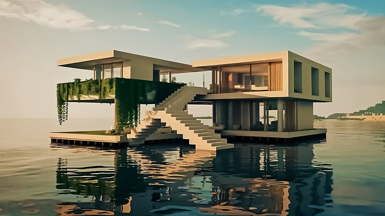 "Modern Waterfront Mansion in Minecraft: Step-by-Step Tutorial" - YouTube