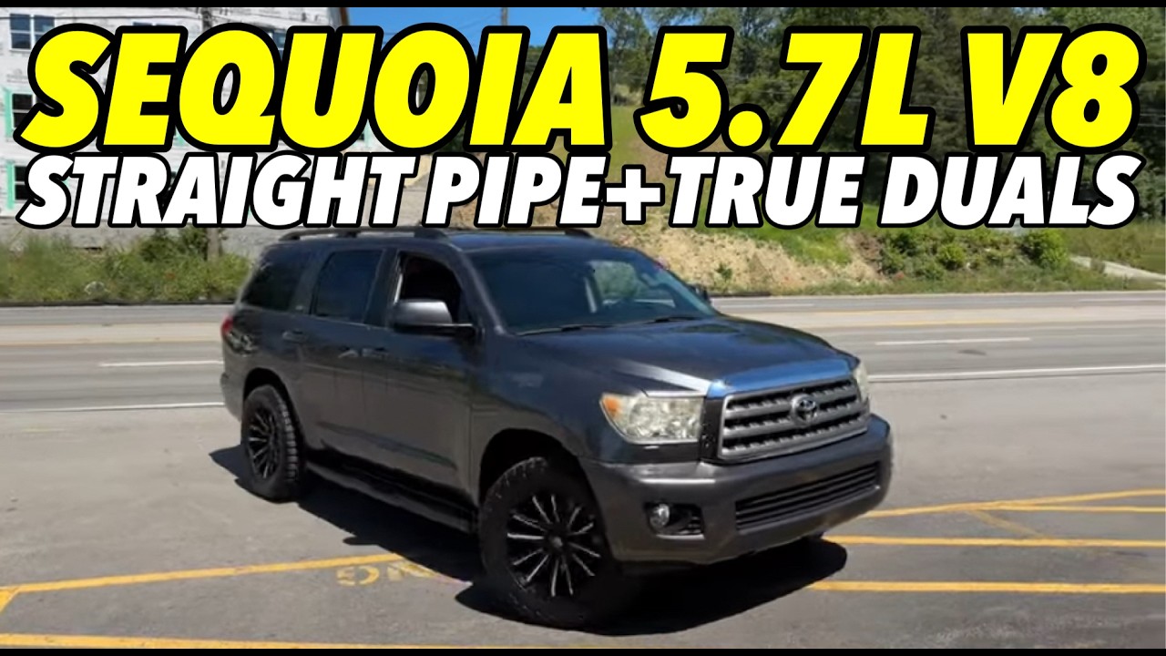 2014 Toyota Sequoia 5.7L V8 w/ TRUE DUAL STRAIGHT PIPES! - YouTube