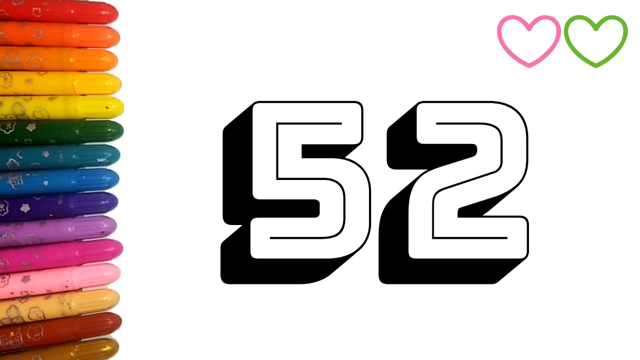 Numberblocks, How to write number 52, How to draw numbers, 123456789 ...