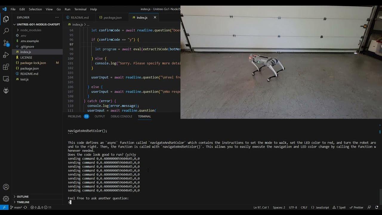 ChatGPT with Unitree Go1 Pro and Go1 EDU using Go1-JS Library - YouTube