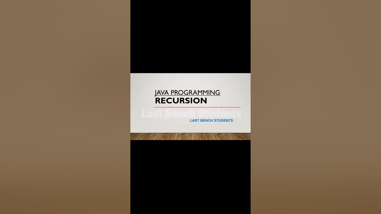 Recursion | JAVA PROGRAMMING | Detailed video in description👇| @LastBenchStudents3 #shorts # ...