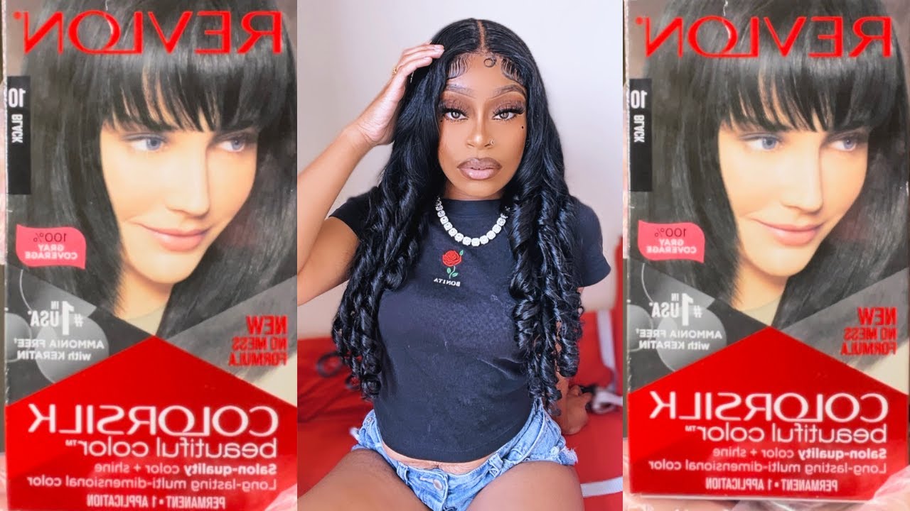 Revlon jet black box dye. - YouTube