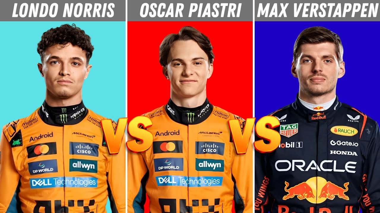 Oscar Piastri vs Lando Norris vs Max Verstappen | 2025 F1 comparison ...
