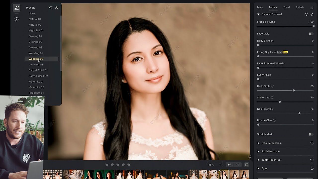 Wedding Batch Skin Retouching in 2 Minutes | Evoto AI Review - YouTube