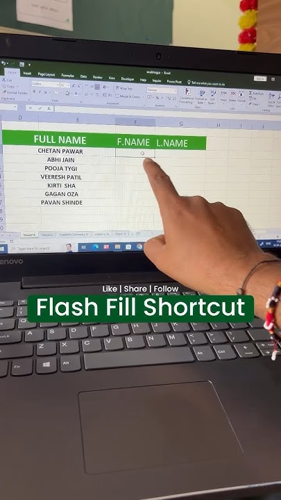 Flash Fill | Excel Tricks | Excel Shortcut #vijayapura #kannada #ytshorts #exceltech # ...