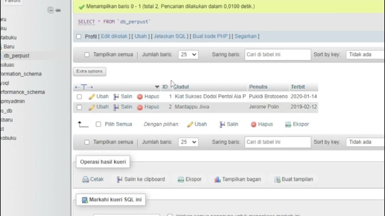 Cara Membuat Database di mySql - YouTube