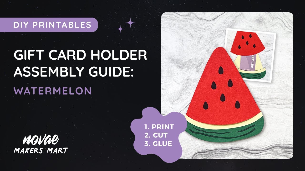 Printable Watermelon Gift Card Holder | DIY Summer Watermelon Gift Card ...