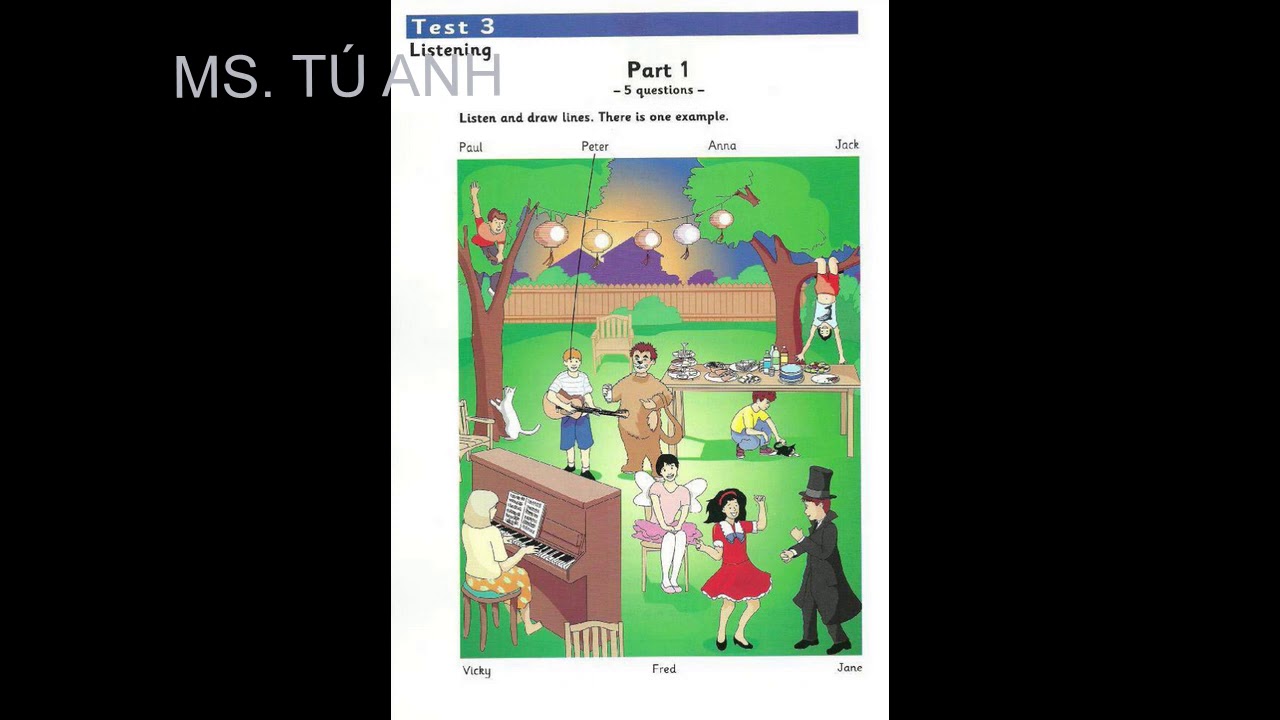 Listening A1, Movers 7, Test 3- Part 1 - YouTube