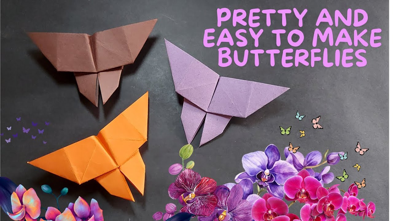 VERY EASY TO MAKE AND PRETTY ORIGAMI PAPER BUTTERFLIES - YouTube
