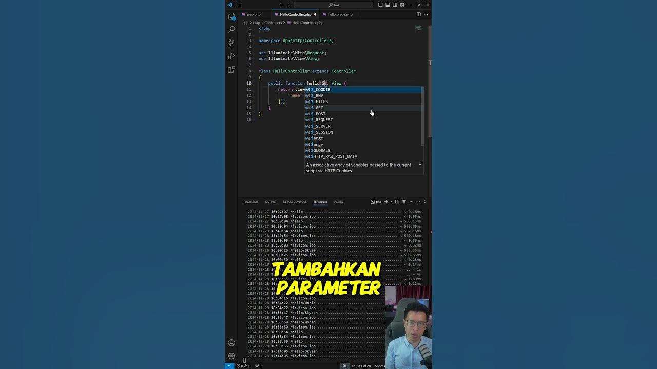 Query Parameter Pada Route #coding #php #laravel - YouTube