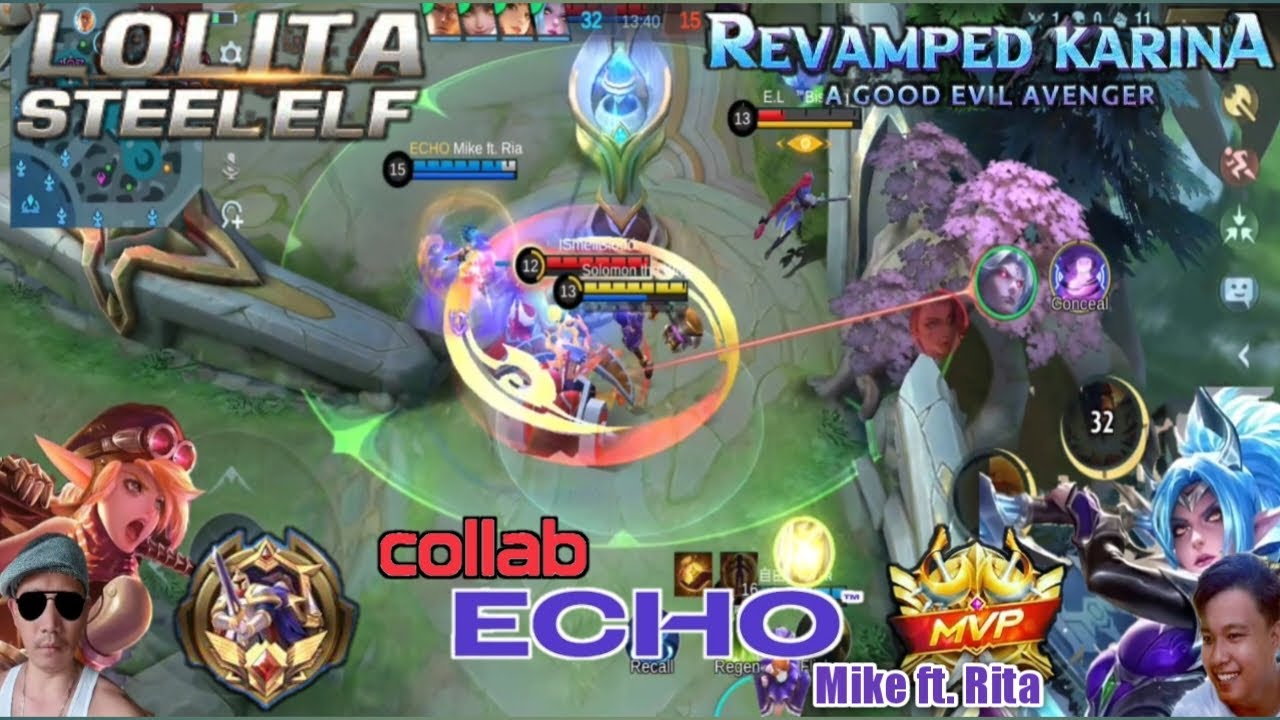 Collab ECHO Mike ft. Rita, LOLITA and KARINA w/ +WANWAN+NATAN & GUINEVERE #mobilelegends - YouTube