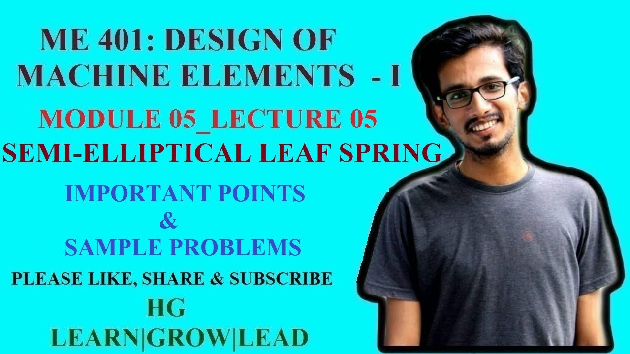 ME 401: DESIGN OF MACHINE ELEMENTS - I_MODULE 5_LECTURE 05_DESIGN OF ...