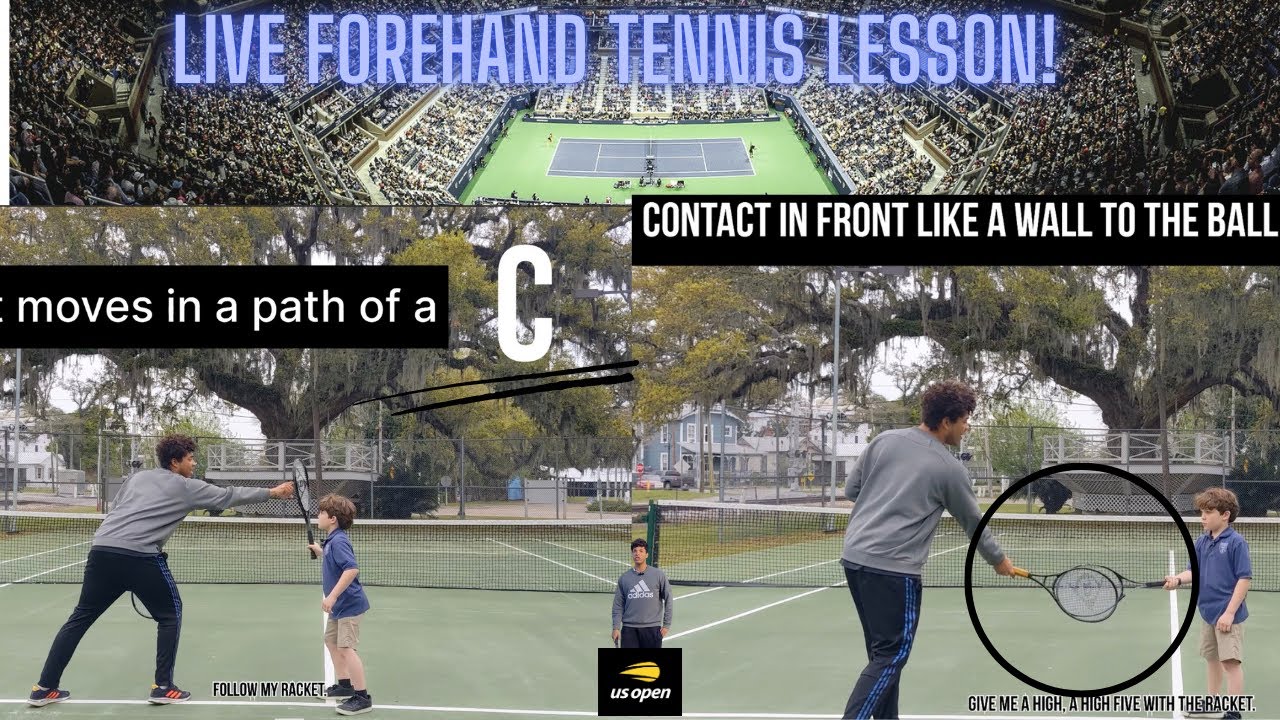 Live Beginner Forehand Tennis Lesson | Learn Forehand Groundstroke ...