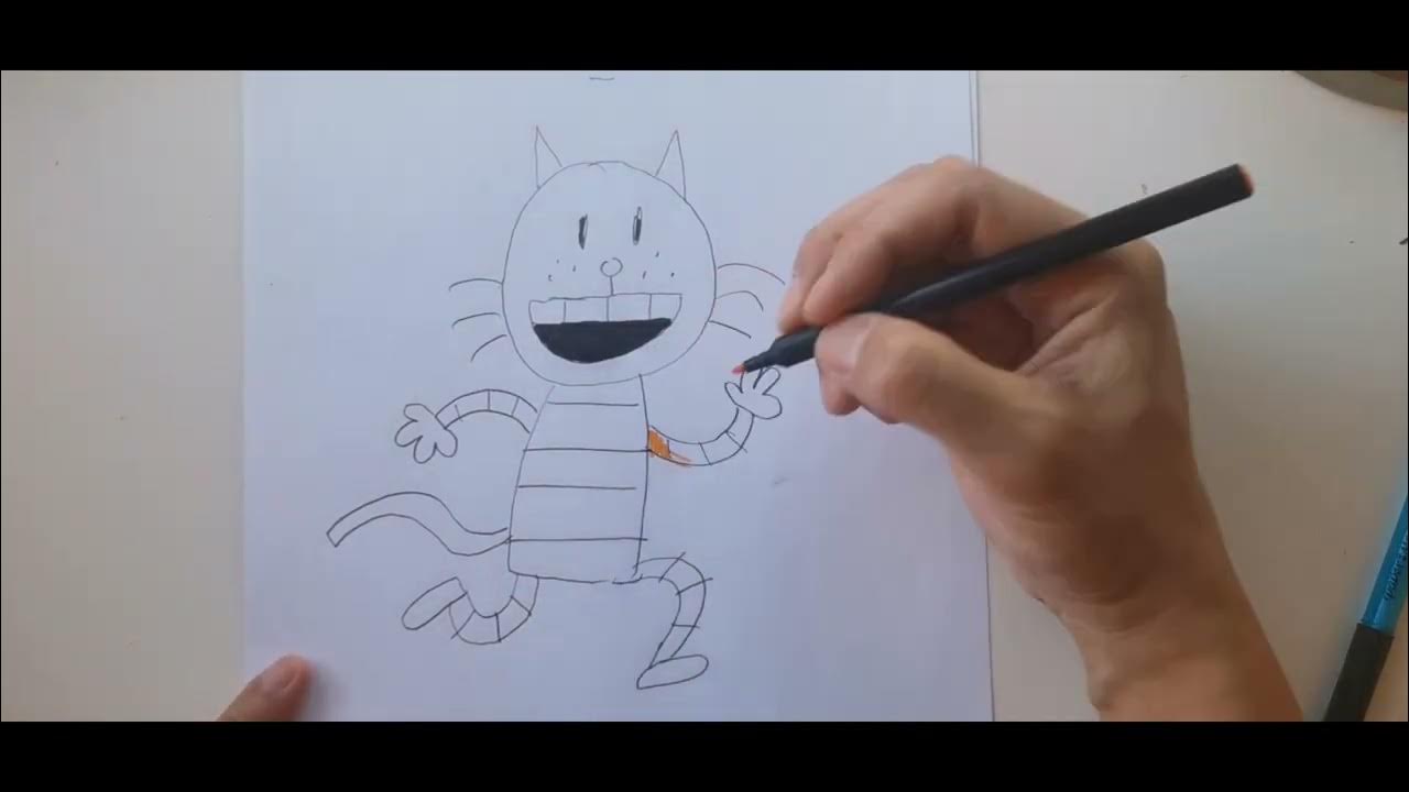 Drawing Petey the Cat from Dog Man - YouTube