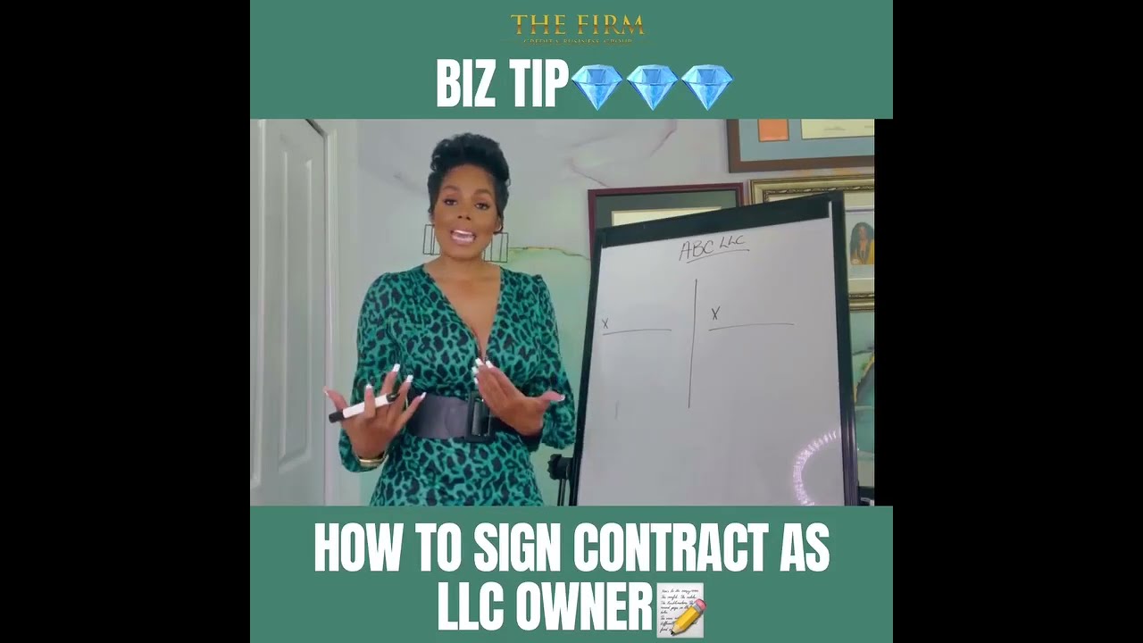 BUSINESS TIP: How To Sign Contract As LLC Owner - YouTube